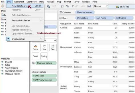 Tableau Data Blending