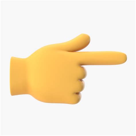 Backhand Index Pointing Right Emoji 3d Model 19 3ds Blend C4d