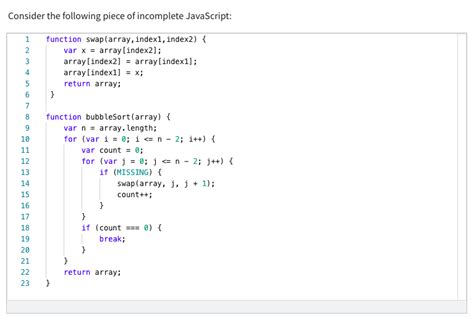 Solved Consider The Following Piece Of Incomplete Chegg