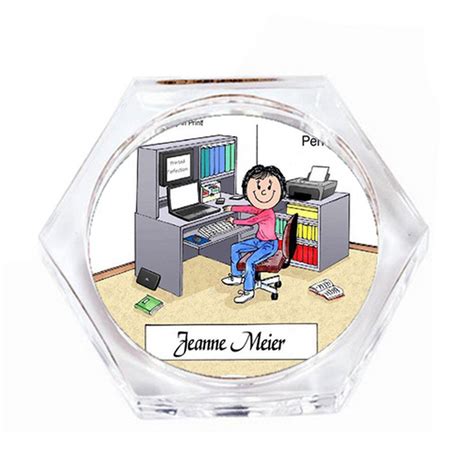 Printed Perfection Personalized Computer Lover Female Drink Coaster