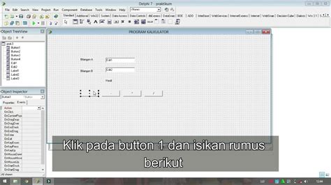 membuat kalkulator dengan aplikasi delphi youtube