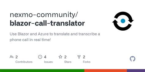 Github Nexmo Communityblazor Call Translator Use Blazor And Azure To Translate And