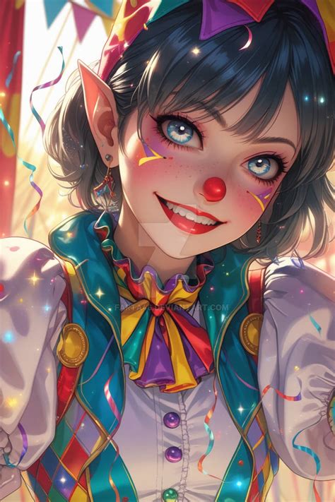 Anime Girl As A Clown And Jester By Farta46 On Deviantart