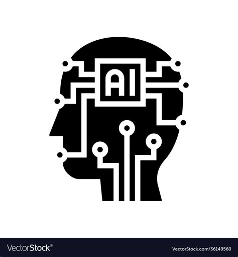Artificial Intelligence Technology Glyph Icon Vector Image