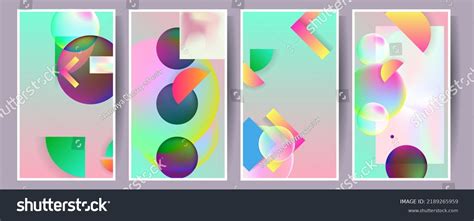 Collection Rectangular Abstract Layout Artworks Gradients Stock Vector