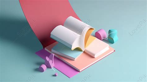 최소한의 메타버스 개념을 위한 3d 렌더링된 교과서 아이콘이 있는 깨끗한 배경 모형 및 만화 웹 배너 인터페이스 디자인에 적합 만화 배너 배경 아이 배경 만화 배경