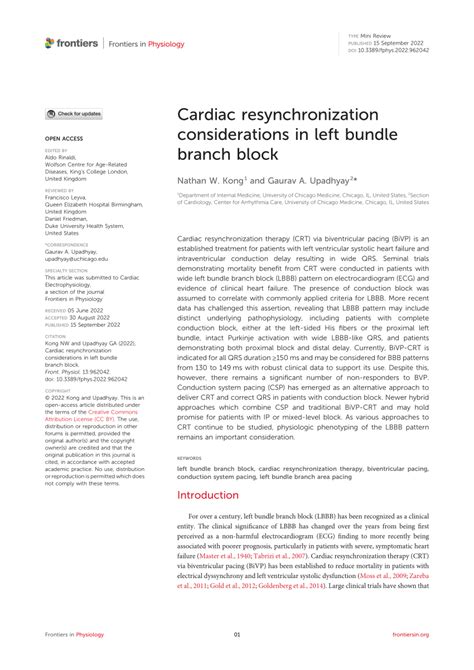 Pdf Cardiac Resynchronization Considerations In Left Bundle Branch Block