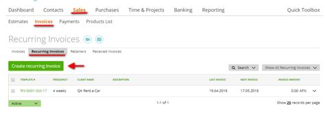Recurring Invoices Zistemo Knowledge Base
