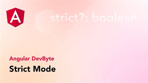 angular strict mode youtube