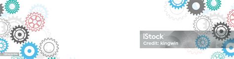 톱니바퀴와 기어 휠 메커니즘이 있는 웹 사이트 헤더 또는 배너 디자인 디지털 기술 및 엔지니어링 설계를 위한 개념과 아이디어 기계 공학의 추상적 기술적 배경 개념에 대한
