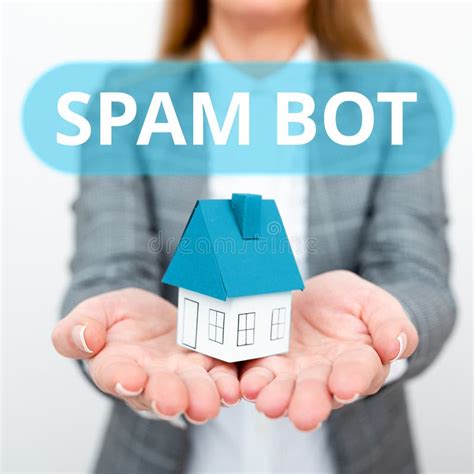 hand writing sign spam bot business showcase autonomous program on the