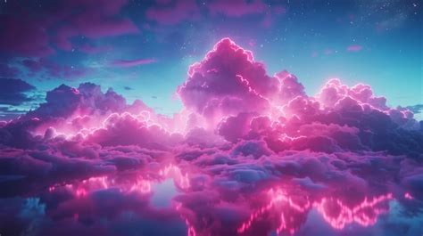 Neon Cloud Computing Temples In A Virtual Realm Premium Ai Generated Image