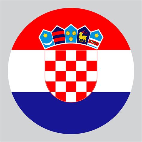 Flat Circle Shaped Illustration Of Croatia Flag 16872823 Vector Art At