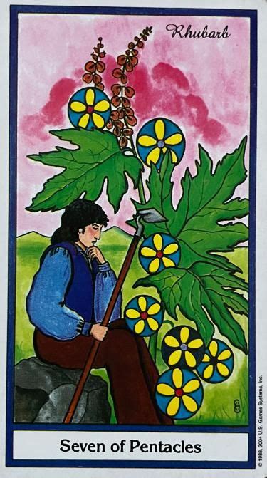 Seven Of Pentacles The Herbal Tarot Pentacles Tarot Tarot Decks