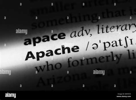 Apache Word In A Dictionary Apache Concept Stock Photo Alamy