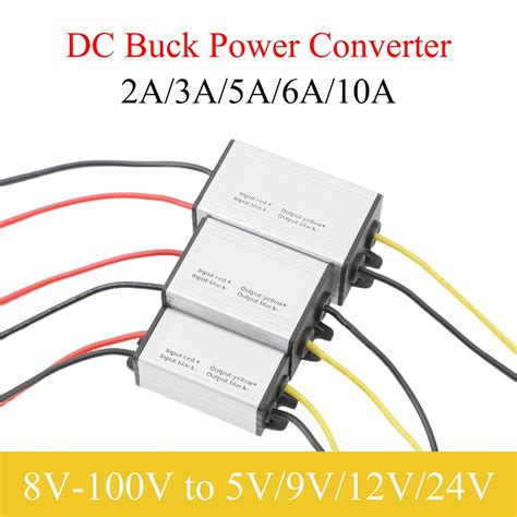กันน้ํา Power Buck Converter 8v 100v ถึง 91224v เปลือกอลูมิเนียมยานยนต์ Buck โมดูล Shopee