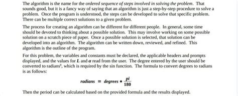Solved The Algorithm Is The Name For The Ordered Sequence Of