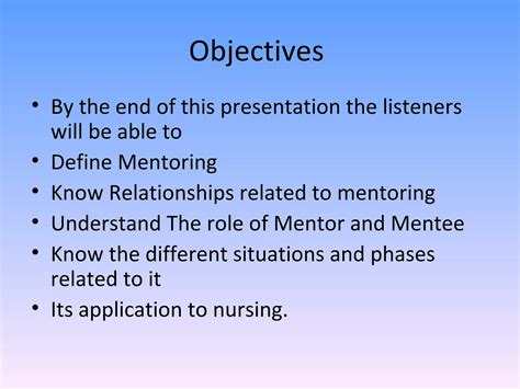 Mentorship In Nursing Ppt