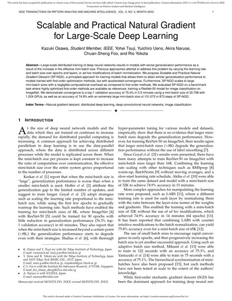 Pdf Scalable And Practical Natural Gradient For Large Scale Deep Learning