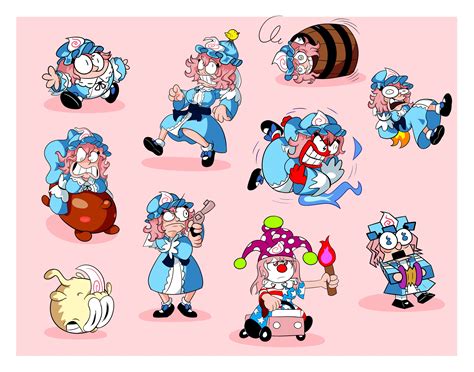 Dr Oshawott Clownpiece Saigyouji Yuyuko Pizza Tower Touhou Black