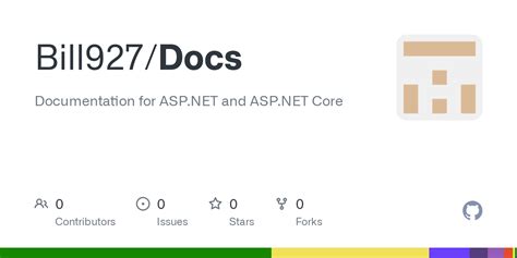 Github Bill927docs Documentation For Aspnet And Aspnet Core