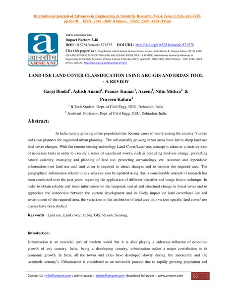 Pdf Land Use Land Cover Classification Using Arc Gis And Erdas Tool A