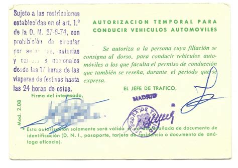 Autorización Provisional Para Conducir 1978 Traspapelados