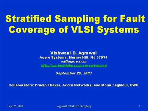 Stratified Sampling For Fault Coverage Of Vlsi Systems