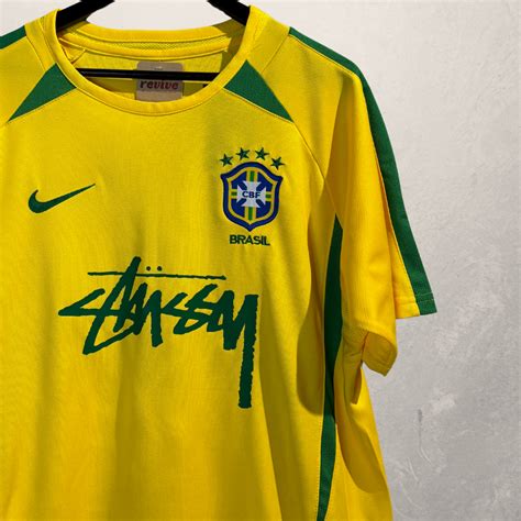 Nike X Stussy Yellow Brazil Football Jersey L Revive Haarlem