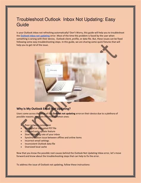 ppt troubleshoot outlook inbox not updating powerpoint presentation