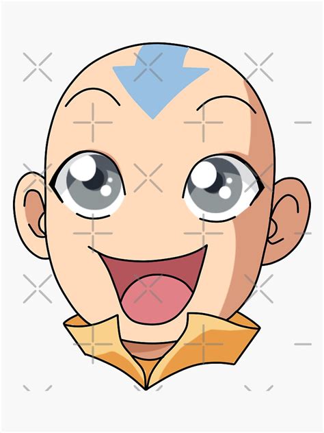 Aang Chibi Sticker By Dragonanalei Redbubble