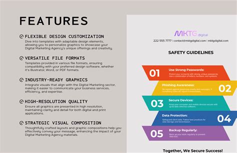 Digital Marketing Agency Safety Communication Poster Template In Word