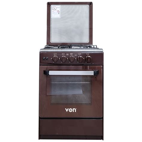 Von Hotpoint 4 Gas Cooker Silver 5534 Brown Al Yassin Appliances Ltd