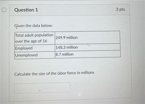 Solved Question 13 PtsGiven The Data Chegg Com