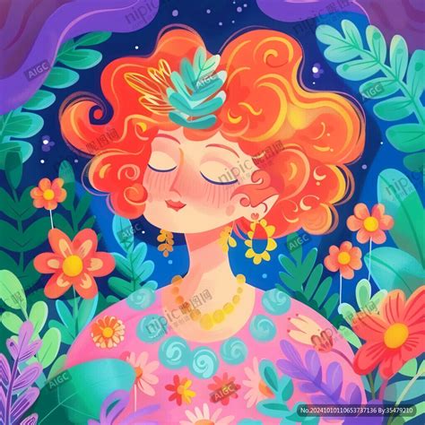 ai创作图扁平插画时尚梦幻 梦幻少女插画 插画梦幻女孩 花丛女孩插画 采橙汁的花仙子插画 梦幻人物创意插画 星空女孩插画 花仙子插画 花卉少女