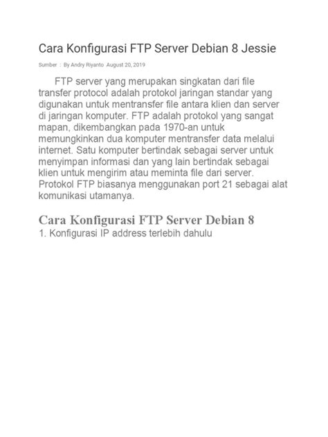 Konfigurasi Ftp Server Pdf