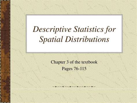 Ppt Descriptive Statistics For Spatial Distributions Powerpoint Presentation Id176955