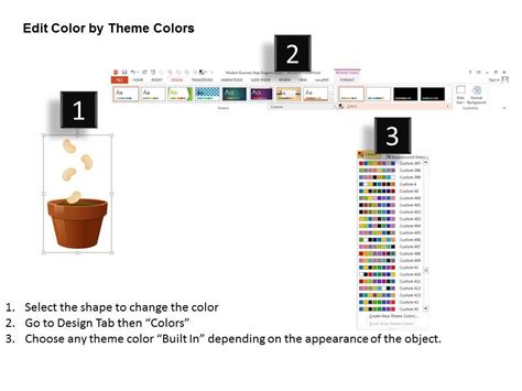 Process Flow With Plant And Pot Diagram Powerpoint Template PowerPoint Slide Presentation
