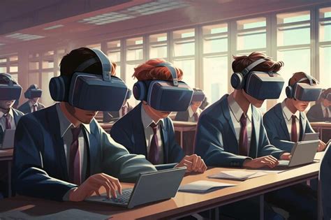 Premium Photo Virtual Reality Classroom Setup Virtual Reality Mockup Ai Image