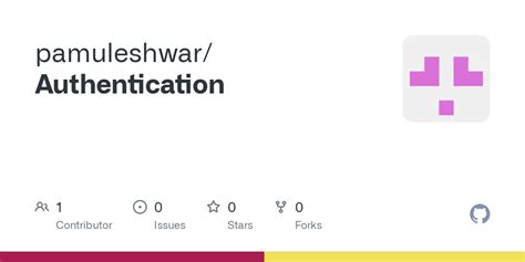 GitHub Pamuleshwar Authentication