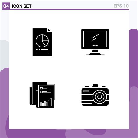 Ensemble De 4 Symboles Dicônes Dinterface Utilisateur Modernes Signes Pour Données Pc Fichier