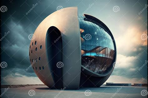 Modern Architecture In The Form Of A Sphere 3d Render Stock Illustration Illustration Of
