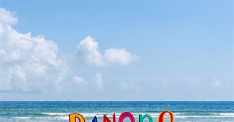 집 밖의 간판 경치 경치 좋은 전망 경치가 좋은 고요한 관광 관광 명소 구름 다낭 다낭 비치 다채로운 동남아시아 랜드마크 레크리에이션 레터링