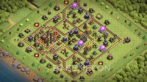 Rathaus 10 Verteidigung Coc Base Layout Mit Link • Th10 Anti Alles Hybrid Design 238
