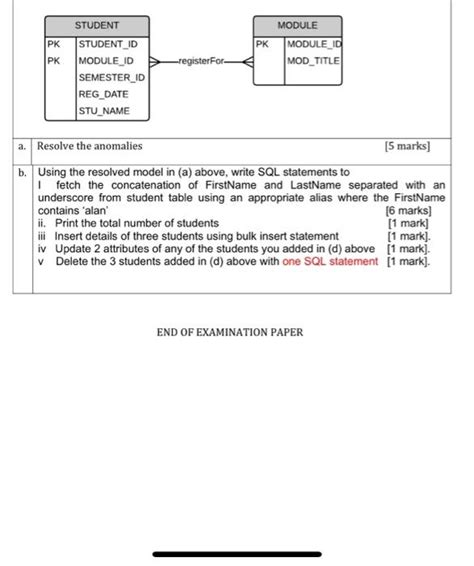 Solved A Question Create A Complete ERD In Crow S Foot Chegg