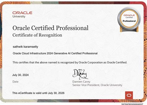 sathwik karamsetty on linkedin oraclecertified cloudinfrastructure