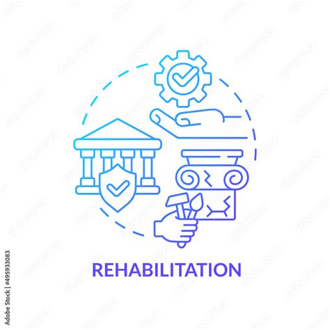 Rehabilitation Blue Gradient Concept Icon Restoration Works Cultural Heritage Preservation
