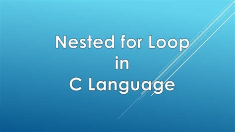 Nested For Loop In C Language In Urduhindi Language Looping Loop