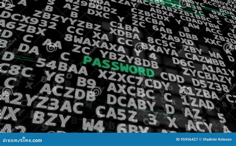 Green Word Password On A Black Stock Illustration Illustration Of