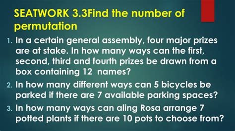 Other Permutations 1 Word Problems Involving Permutations Pptx